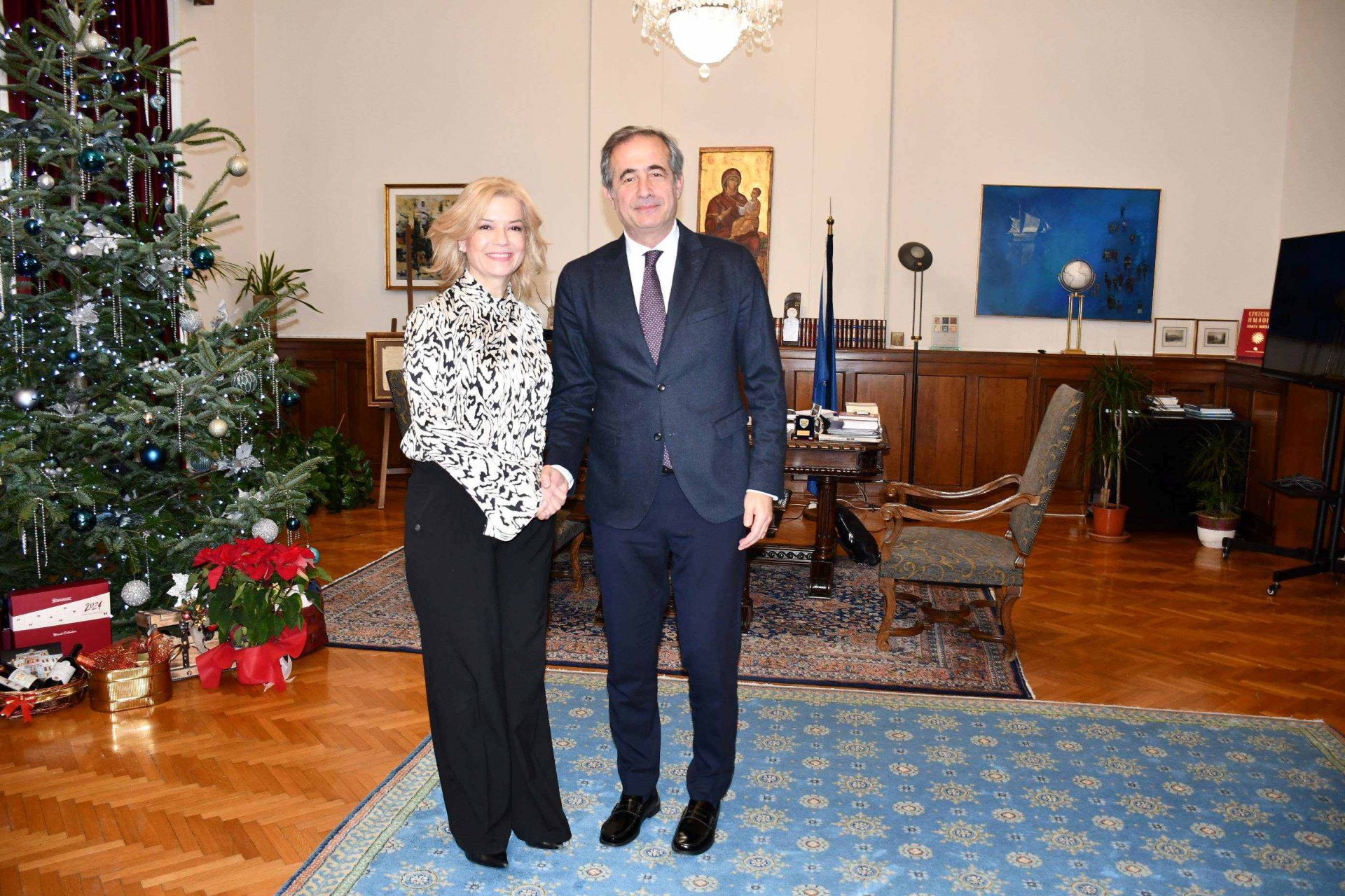 Συνάντηση εργασίας του ΥΜΑΘ Στάθη Κωνσταντινίδη με την Δήμαρχο Λαγκαδά ...