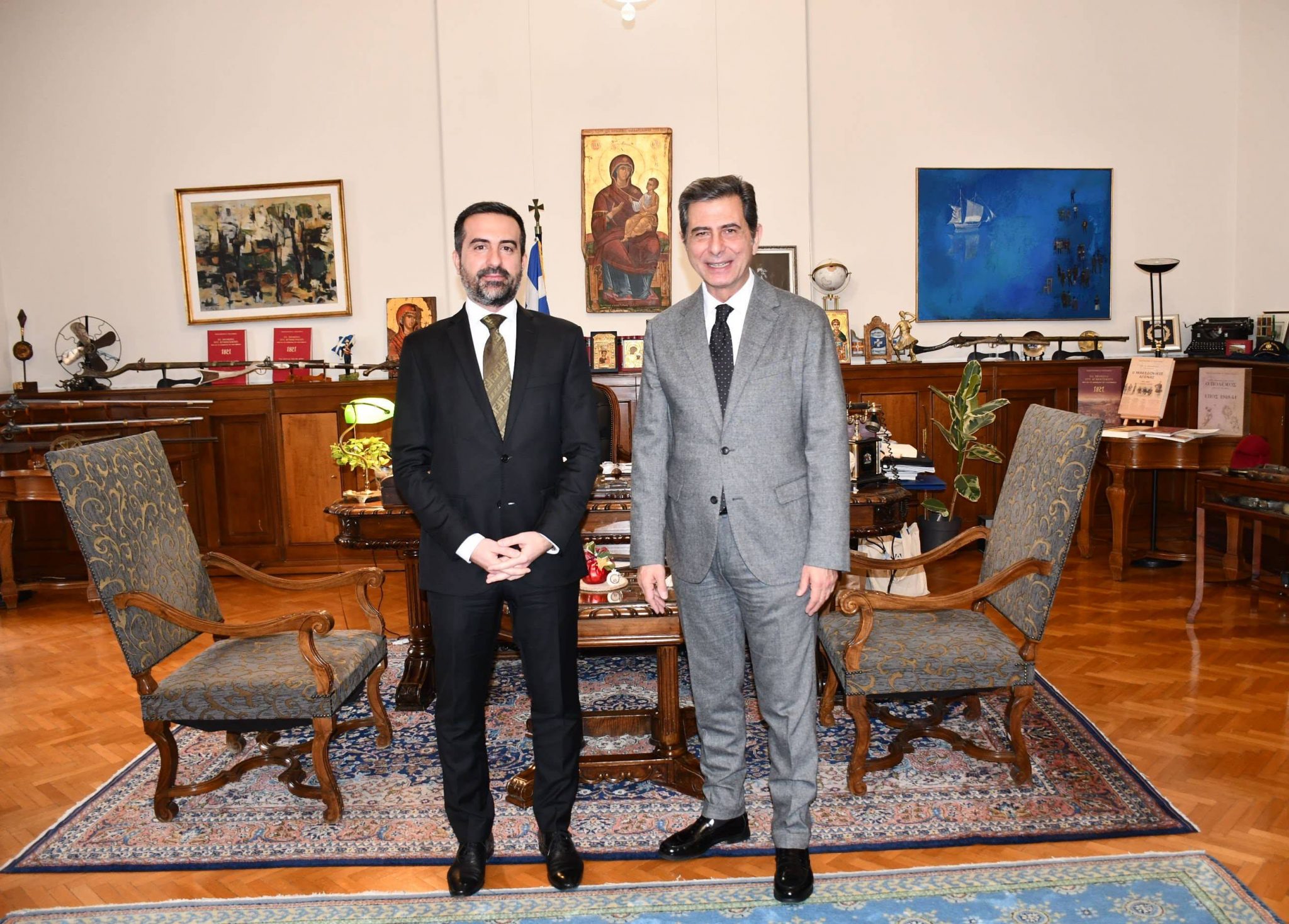 Συνάντηση εργασίας του ΥΜΑΘ Κωνσταντίνου Π. Γκιουλέκα με τον Υφυπουργό ...